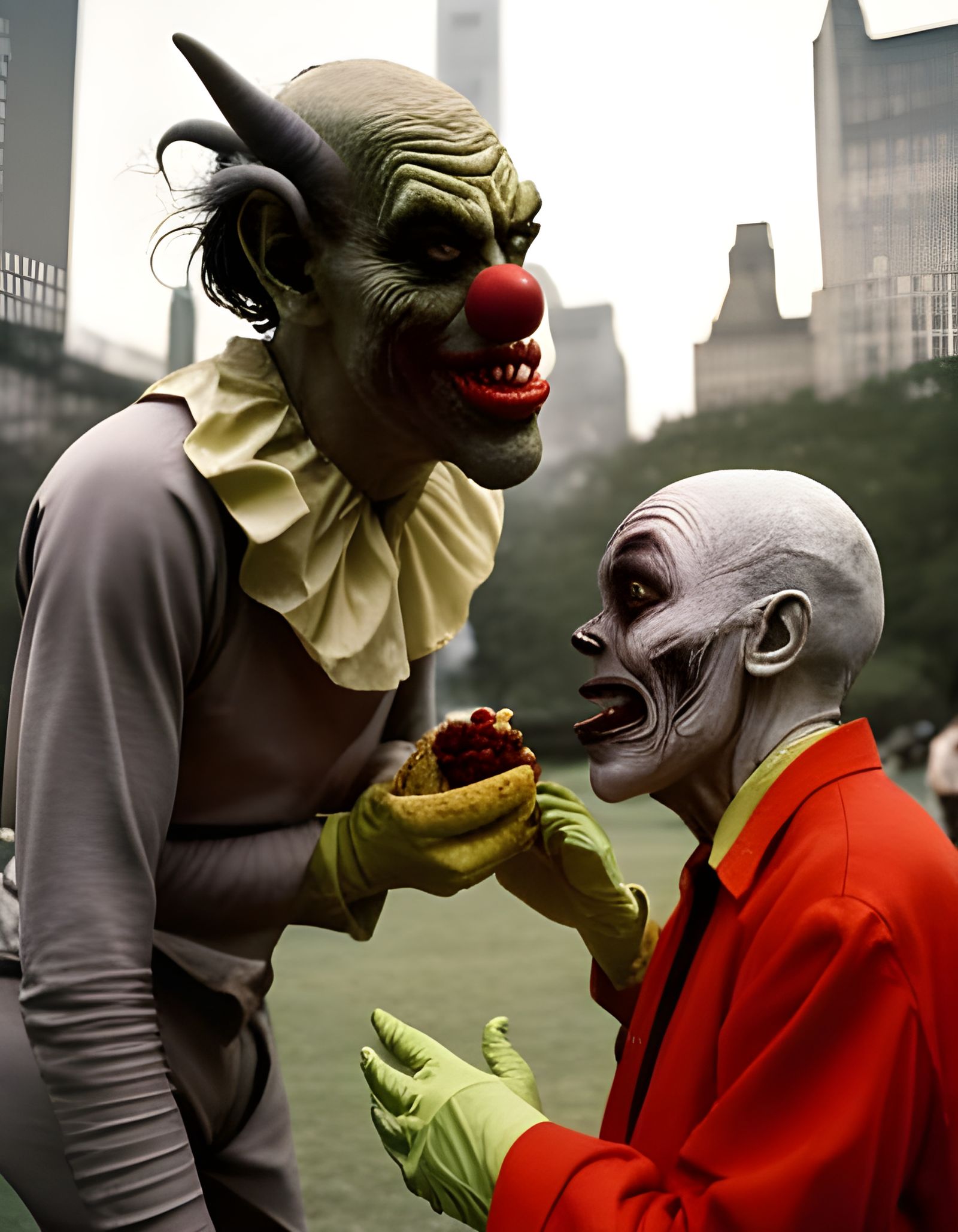 1960s medium-full off-center shot, 35mm Kodachrome film still ...