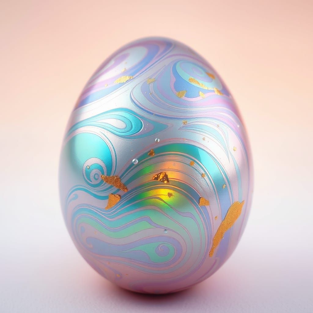 Eggshell surface adorned with mesmerizing, swirling patterns