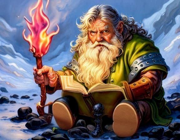 dwarf reading a book evolution process part 4 - AI Generated Artwork ...