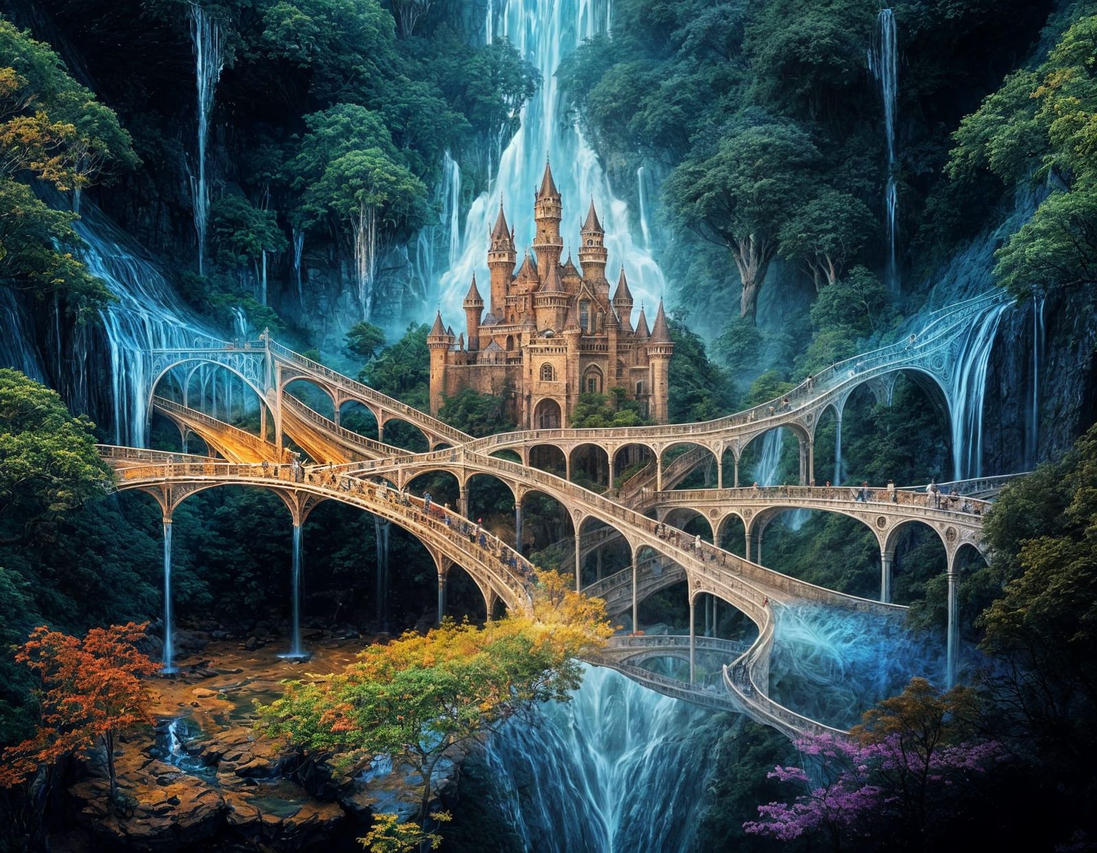 Castle Bridges - Fractal Castle in Digital Realism