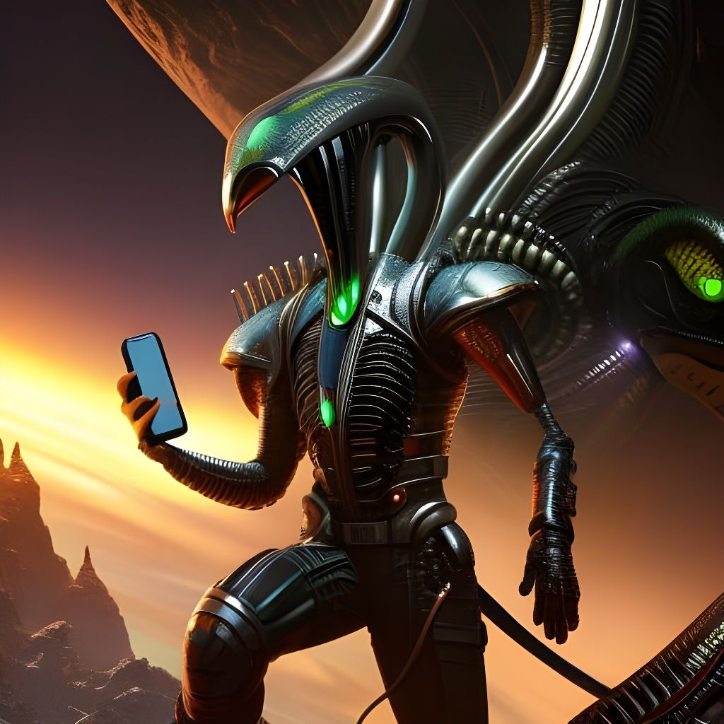 Alien Taking a Selfie - AI Generated Artwork - NightCafe Creator