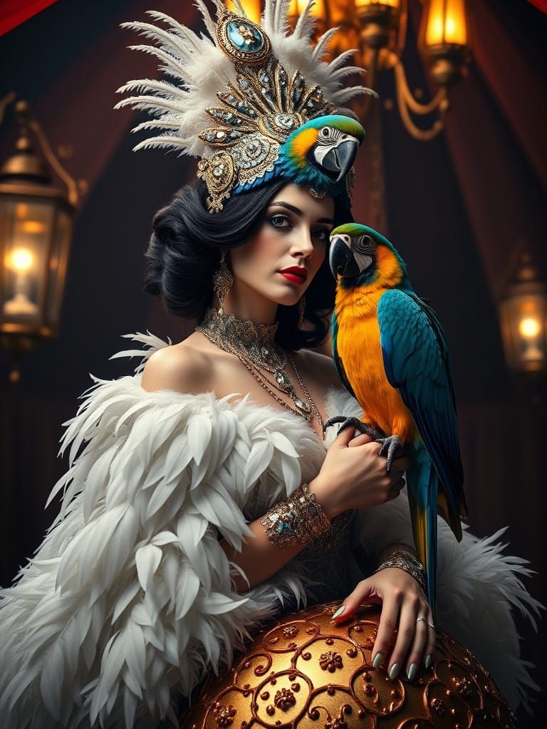 Baroque Circus Scene in Golden Light - AI Art