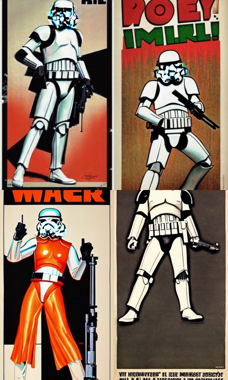Stormtrooper pinup pulp poster 1960s - AI Generated Artwork - NightCafe ...