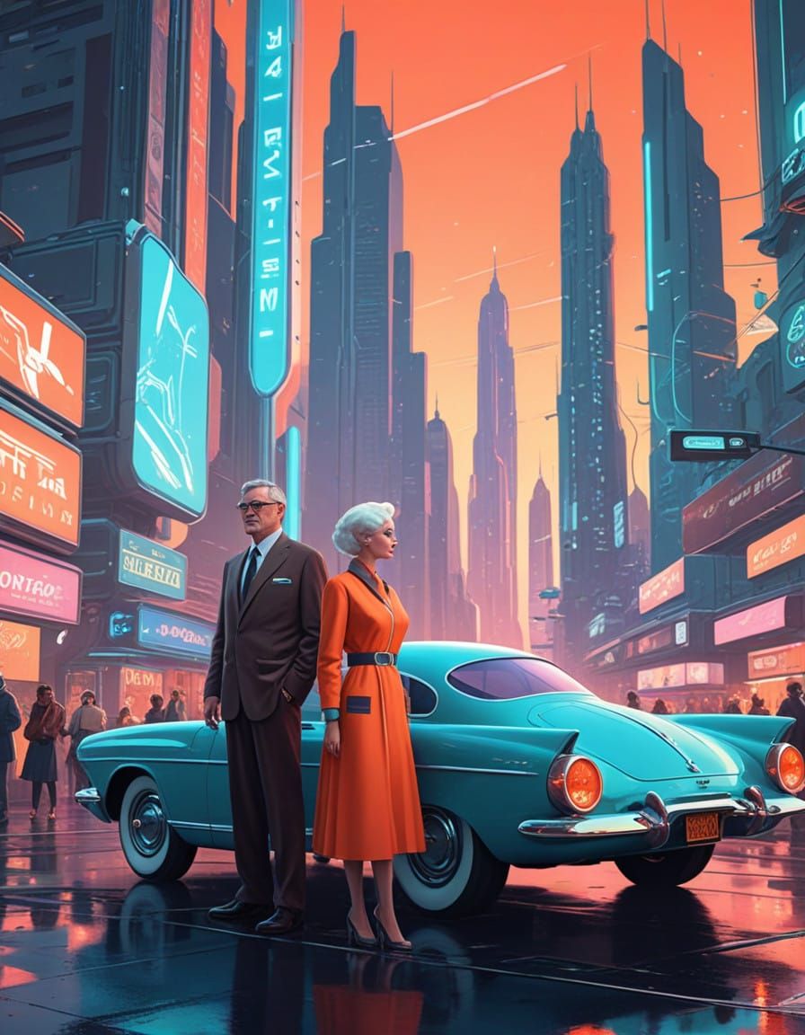 Envisioned Futurism: Retro-Modern Utopia of 2025 - AI Art