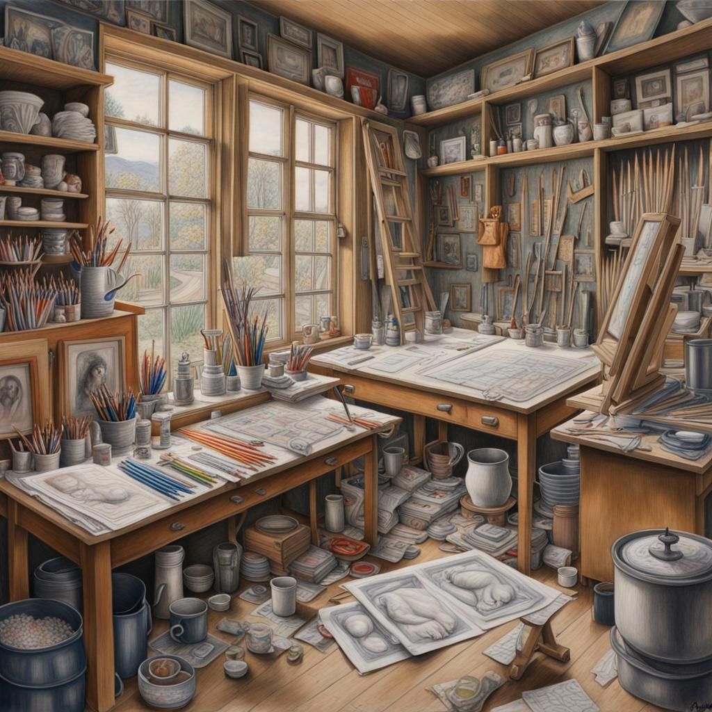 Artist Studio - AI Generated Artwork - NightCafe Creator