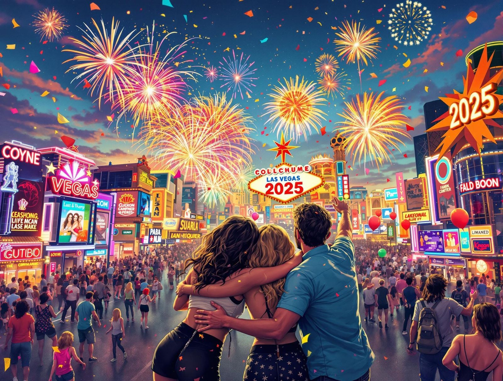 The Countdown LAS VEGAS "2025" - Vibrant Las Vegas Cityscap...