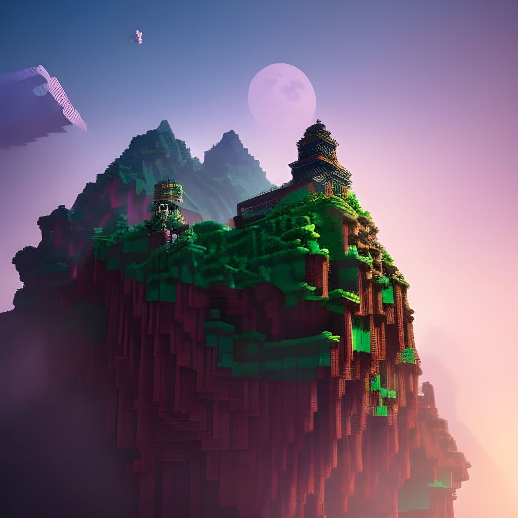 Minecraft Mountain - AI Generated Artwork - NightCafe Creator