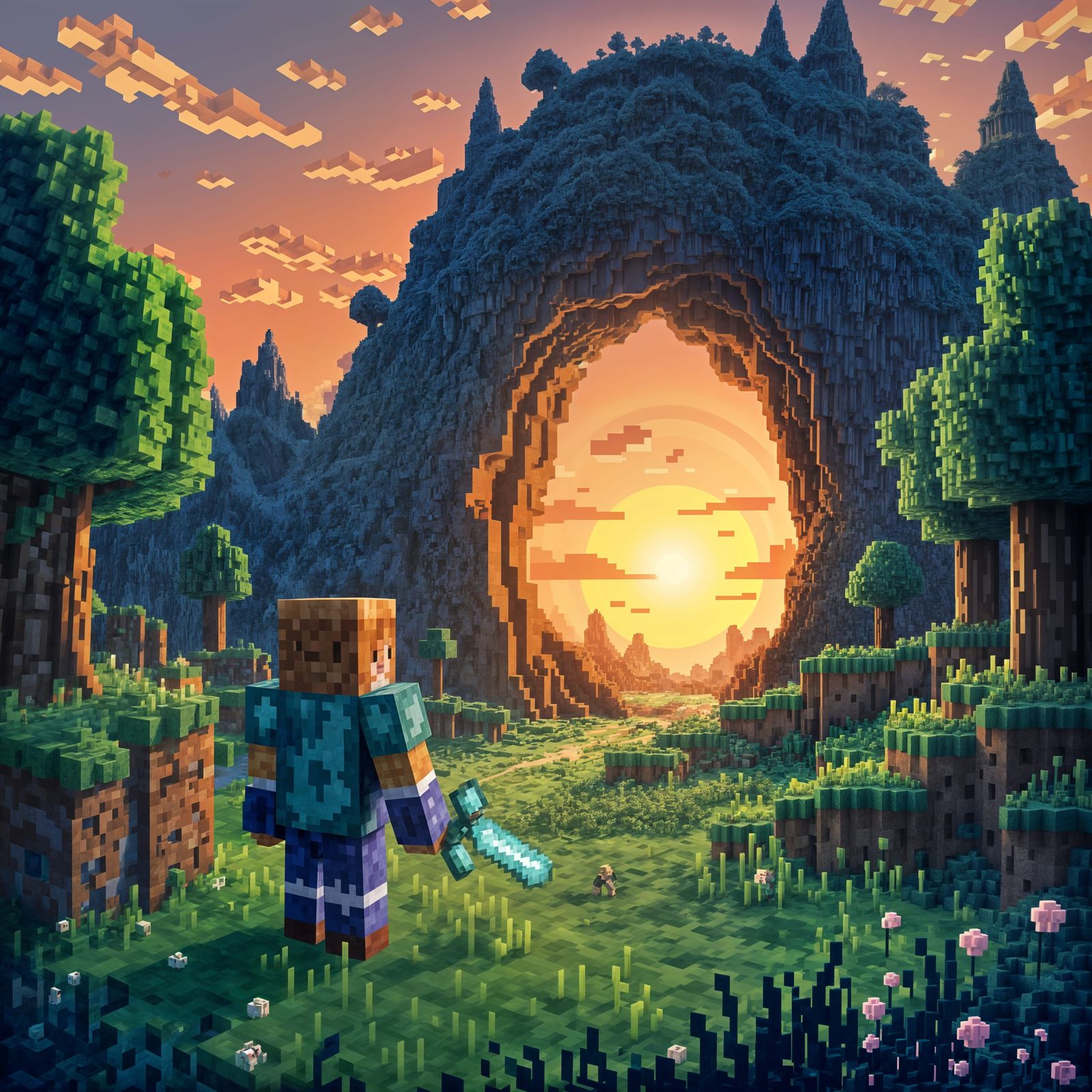 minecraft - Blocky Minecraft World Revealed in 3D