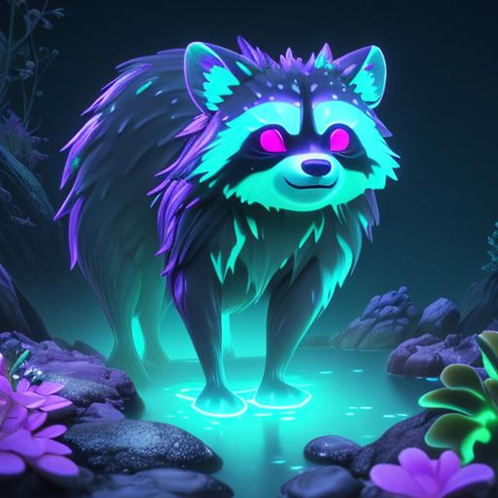 Gaming Rave Raccoon - AI Generated Artwork - NightCafe Creator