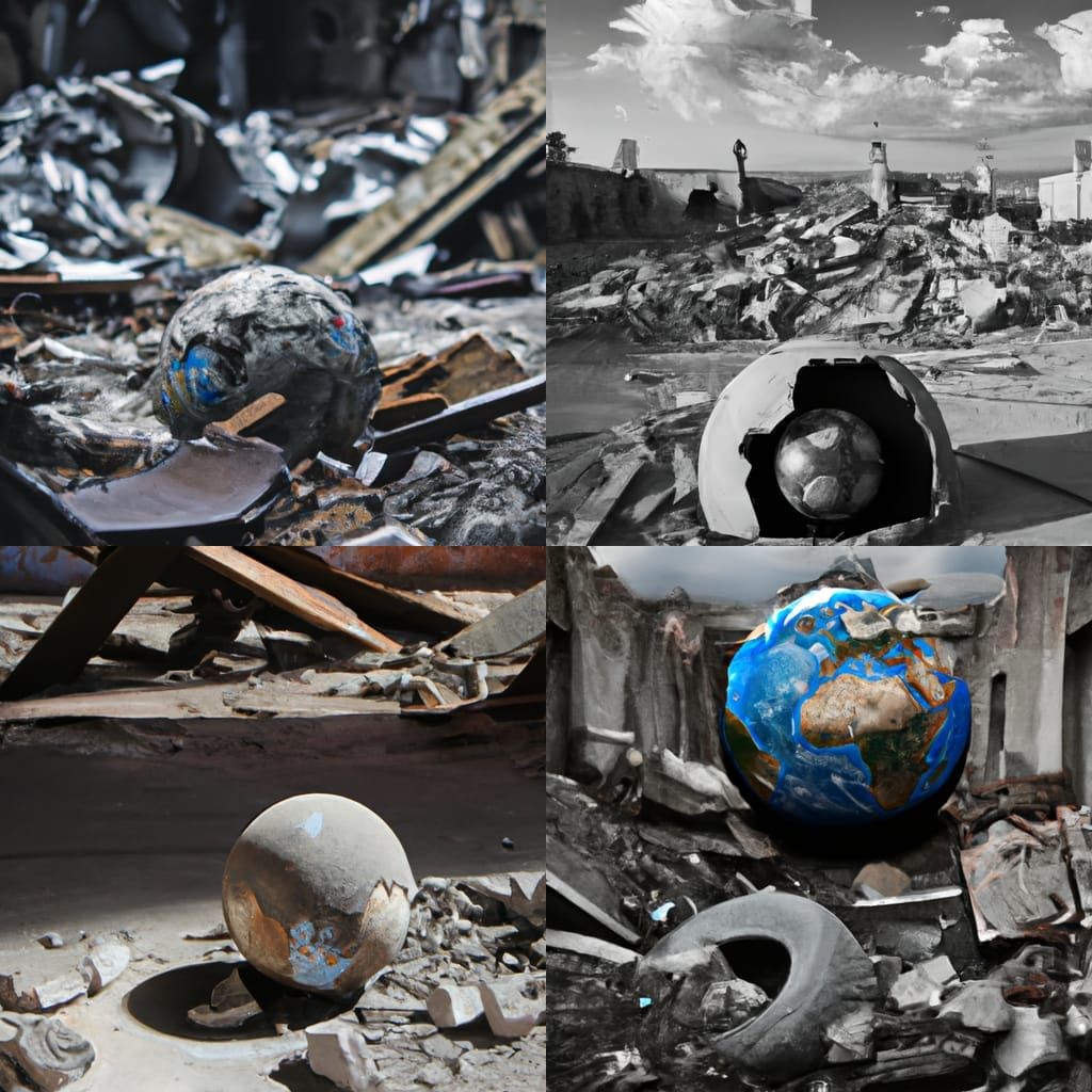 planet earth in ruins - AI Generated Artwork - NightCafe Creator