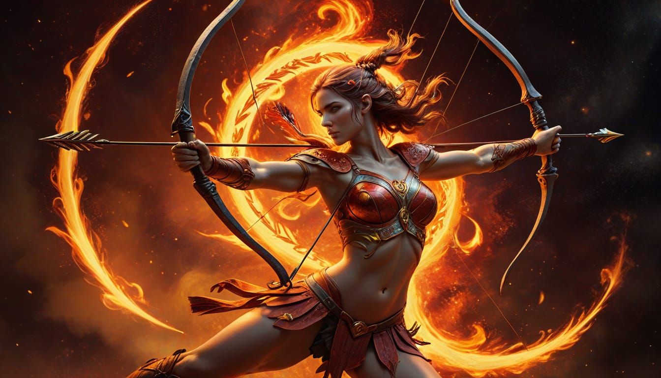 Sagittarius zodiac sign prominently featured, centaur archer symbol, bow and arrow motif ...