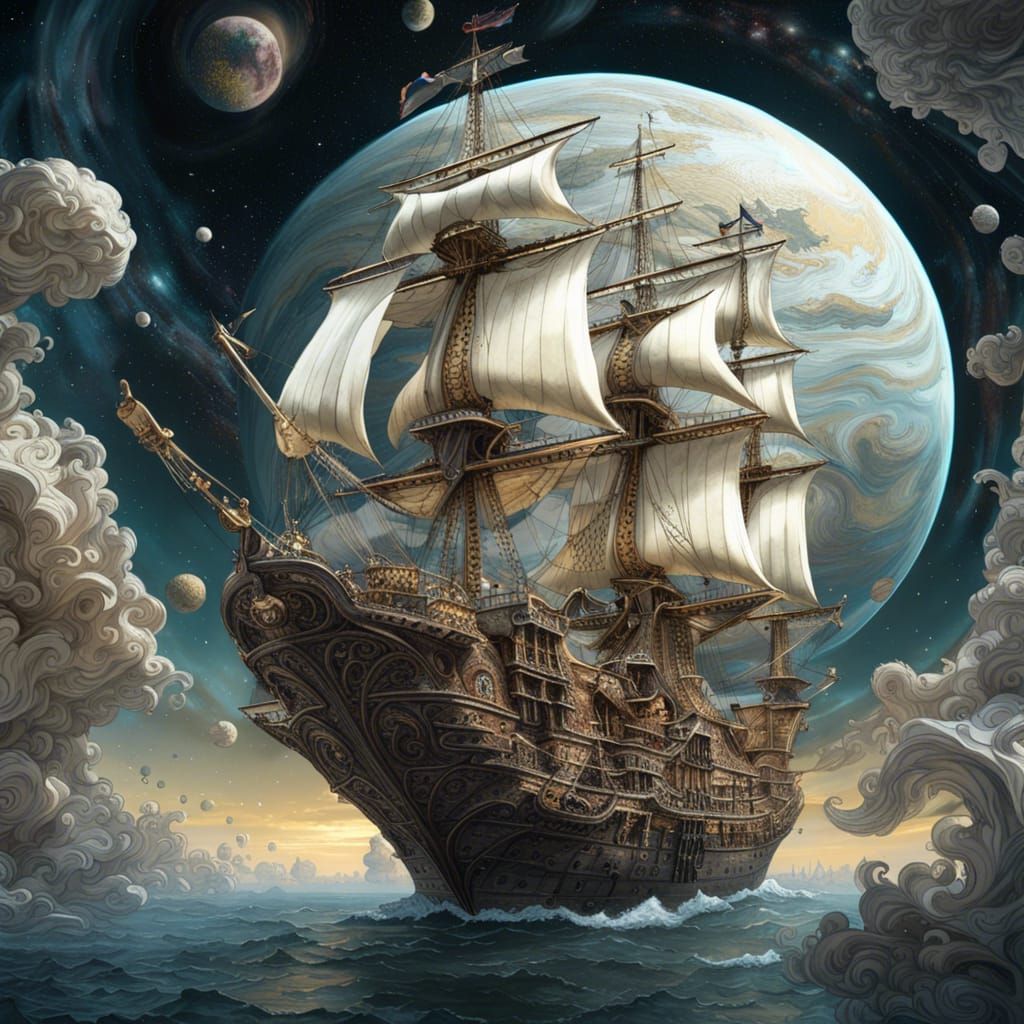 Space Pirate ship - AI Generated Artwork - NightCafe Creator