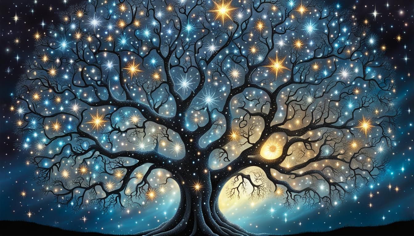 Sparkling star tree - AI Generated Artwork - NightCafe Creator