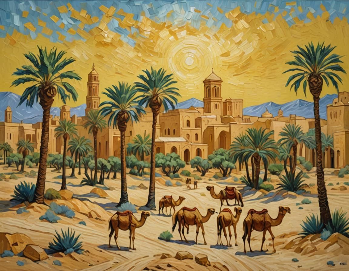 The city of Palmyra (Tadmoor) in an oasis of the Syrian desert - AI ...