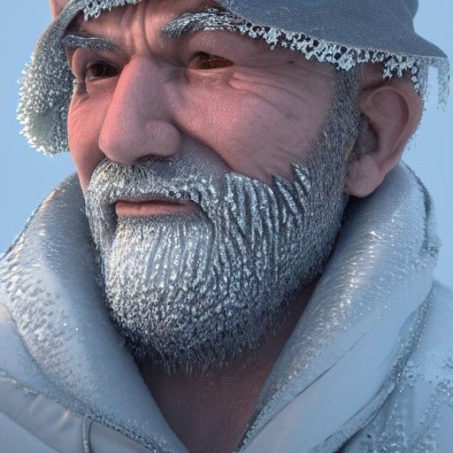 a man whose facial hair is made up of icicles - AI Generated Artwork - NightCafe Creator