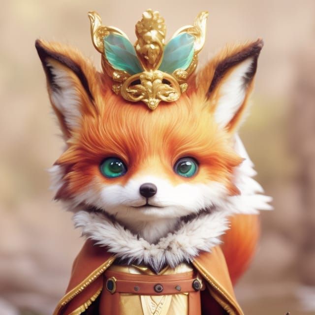 the shot of an adorable chibi fox king, gorgeous eyes, Edwin Landseer ...
