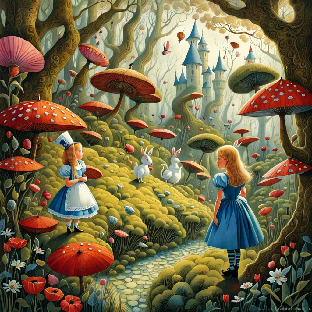 Adorable Alice Whimsical Illustration - AI Generated Artwork ...