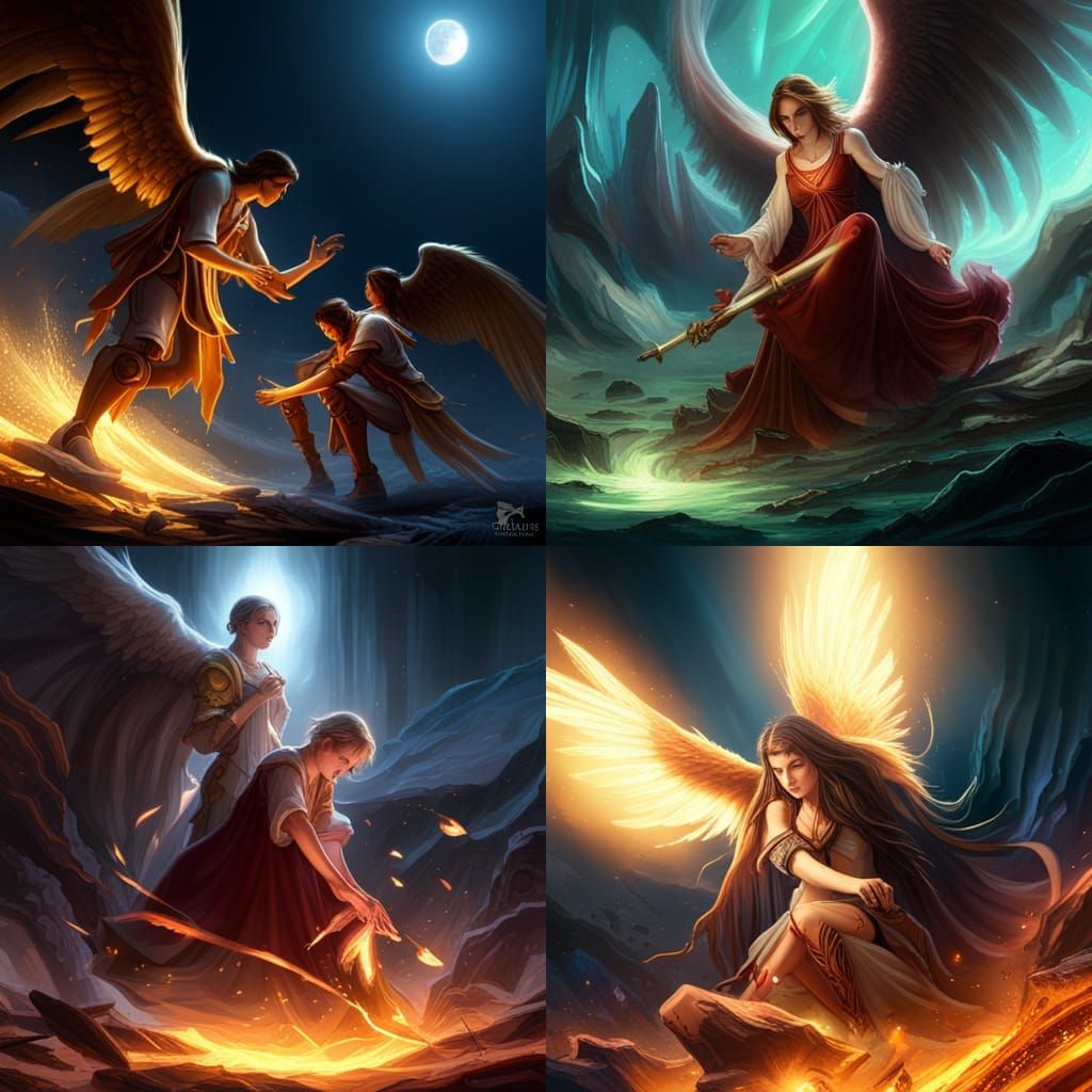 Angels and the God-Force Comforting Me - AI Generated Artwork - NightCafe Creator