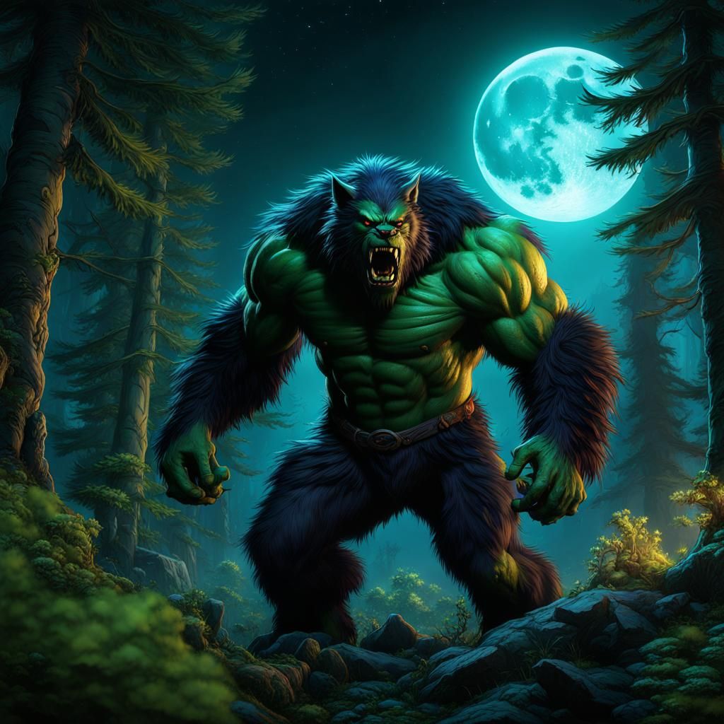 Werewolf Hulk - AI Generated Artwork - NightCafe Creator