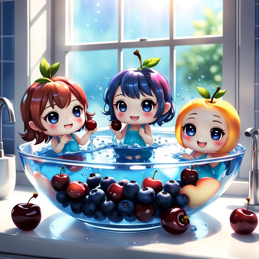 Chibi fruits - AI Generated Artwork - NightCafe Creator
