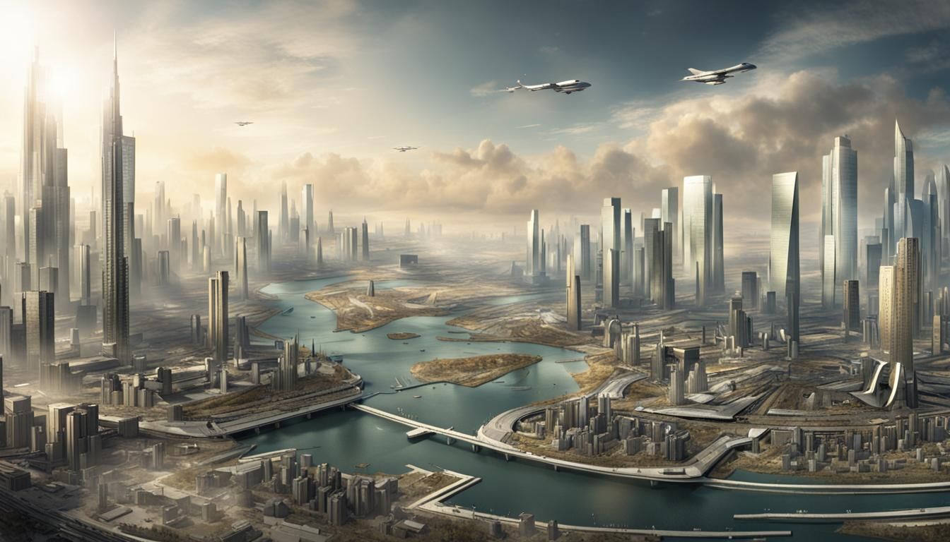 panorama view of the city in year 3024 - AI Generated Artwork ...