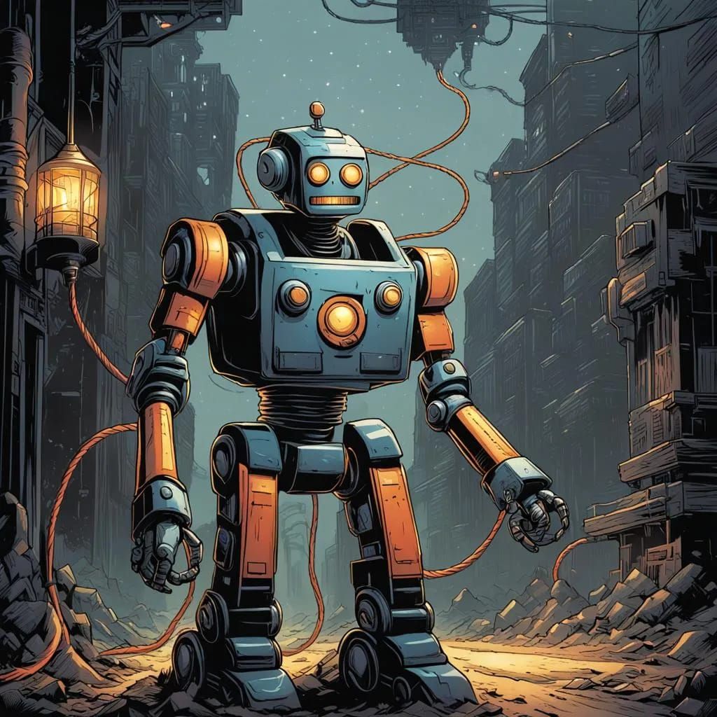 Plug-In Robot (OC) - AI Generated Artwork - NightCafe Creator
