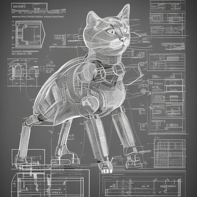Cat-Bot Blueprint 10 - AI Generated Artwork - NightCafe Creator