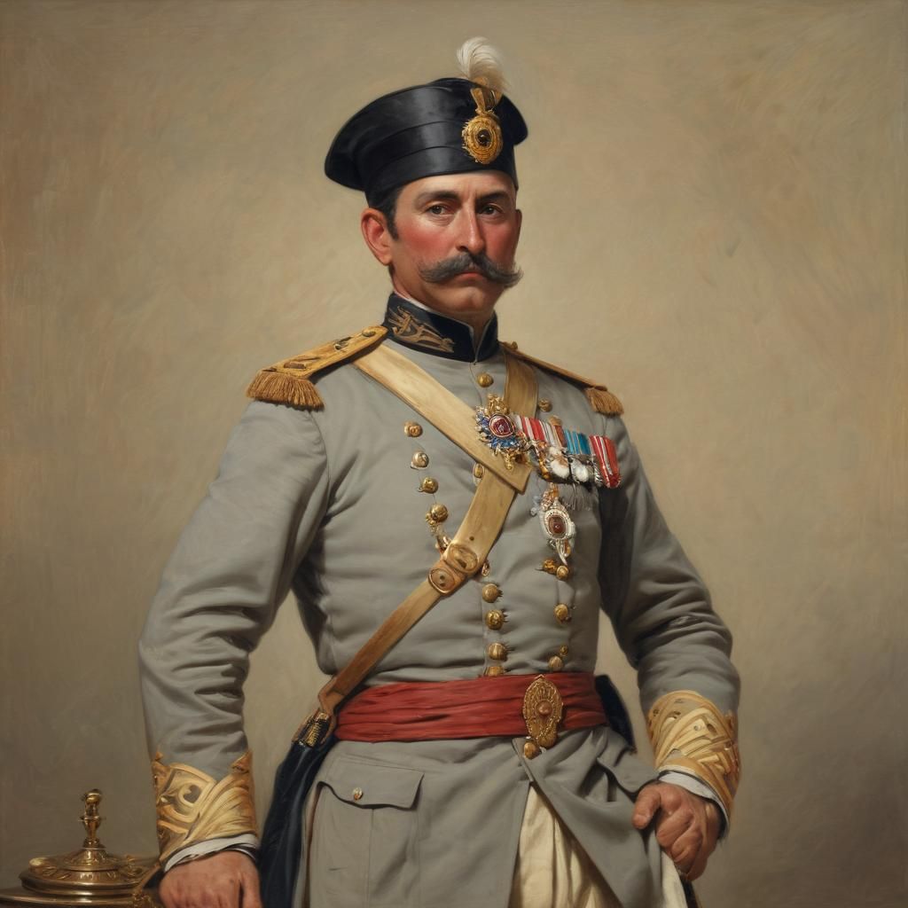 Portrait of an English officer of the British Raj, 1873, Calcutta - AI ...