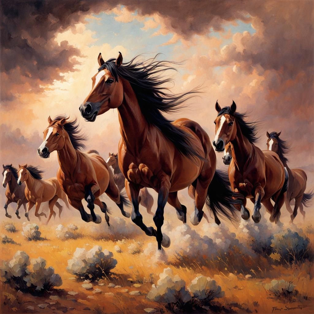 Wild Mustangs - AI Generated Artwork - NightCafe Creator