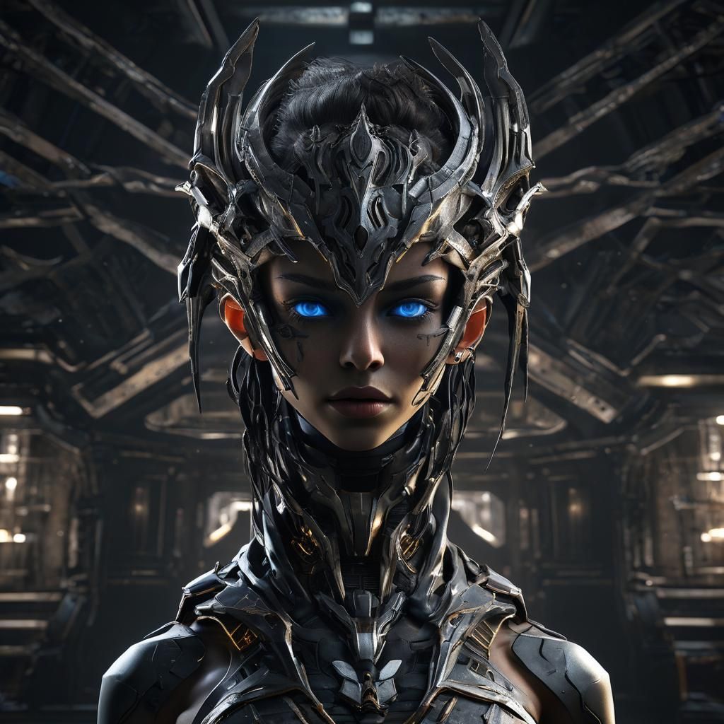 Mysterious Figure in High-Tech Shadows - AI Art