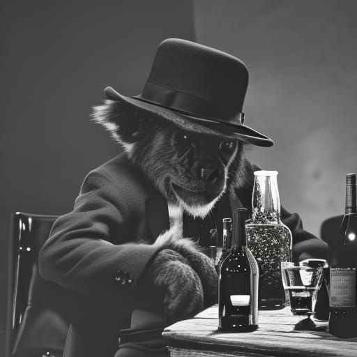 Gangster Chimpanzee Sipping Whiskey - AI Generated Artwork - NightCafe ...