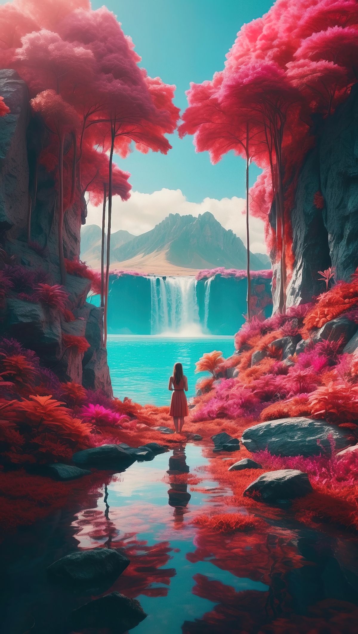 Surreal paradise landscape - AI Generated Artwork - NightCafe Creator