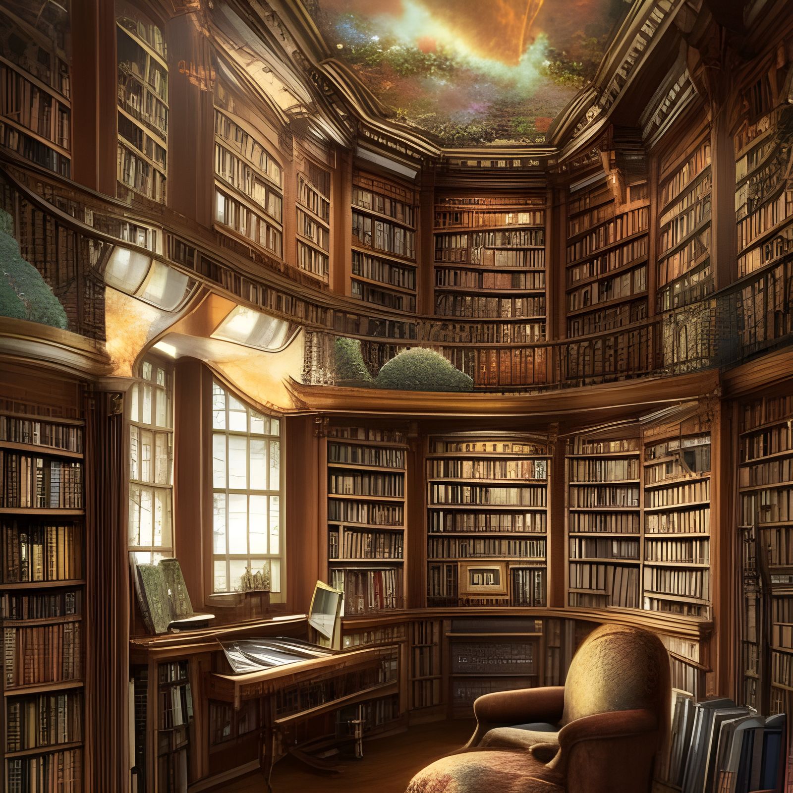 gorgeous home library - AI Generated Artwork - NightCafe Creator