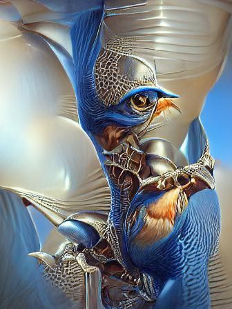 anthropomorphic blue jay in heavy armor - AI Generated Artwork ...