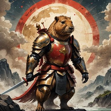 A fearsome and powerful capybara knight in armor - AI Generated Artwork ...