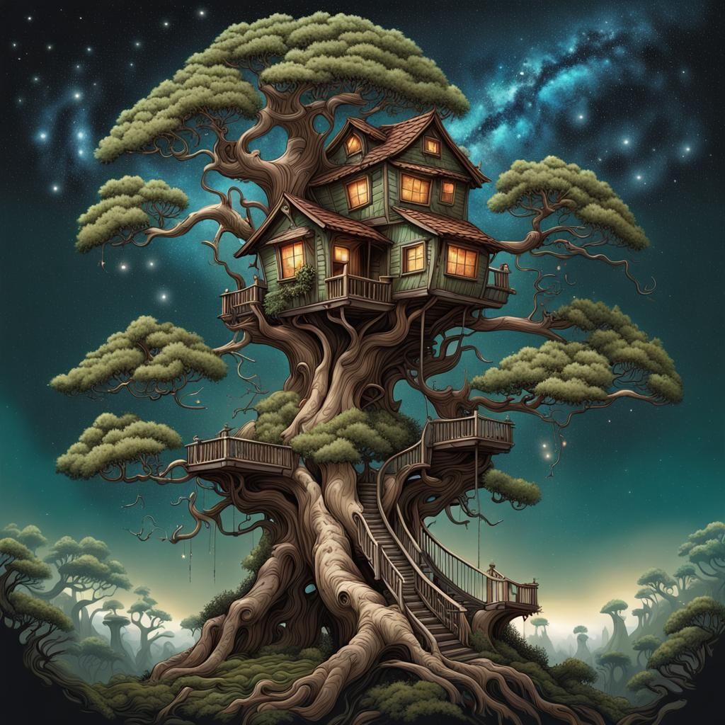 tree house - AI Generated Artwork - NightCafe Creator