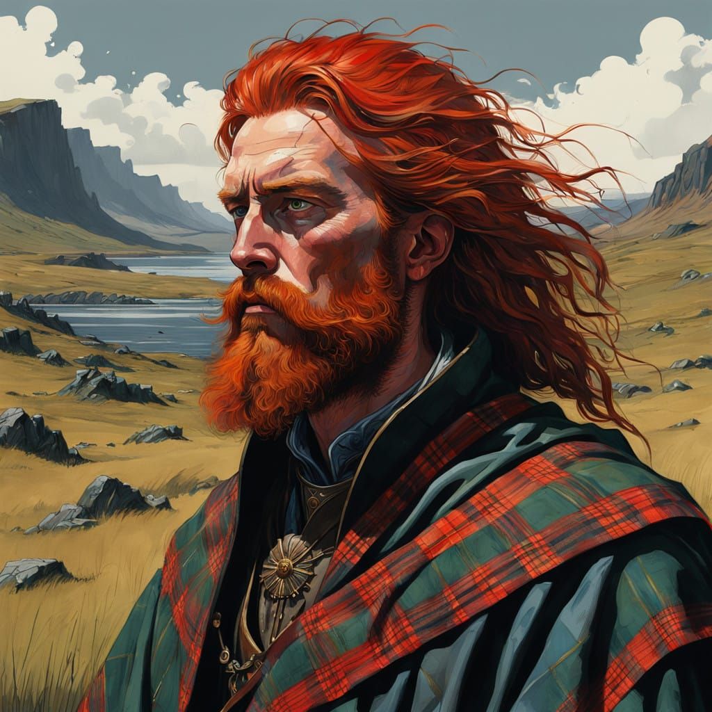 Pride of the Highlands - Ancient Scottish Warrior in Tartan ...