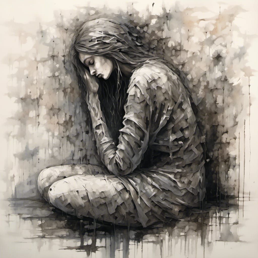 hidden pain - AI Generated Artwork - NightCafe Creator
