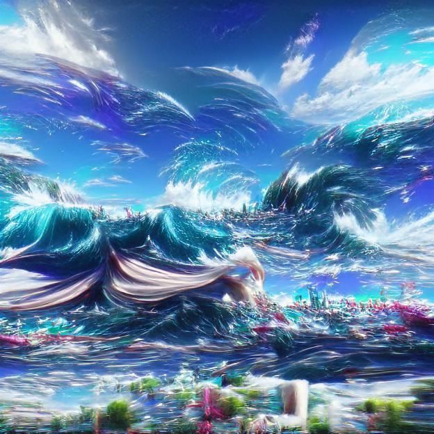 Ocean waves - AI Generated Artwork - NightCafe Creator