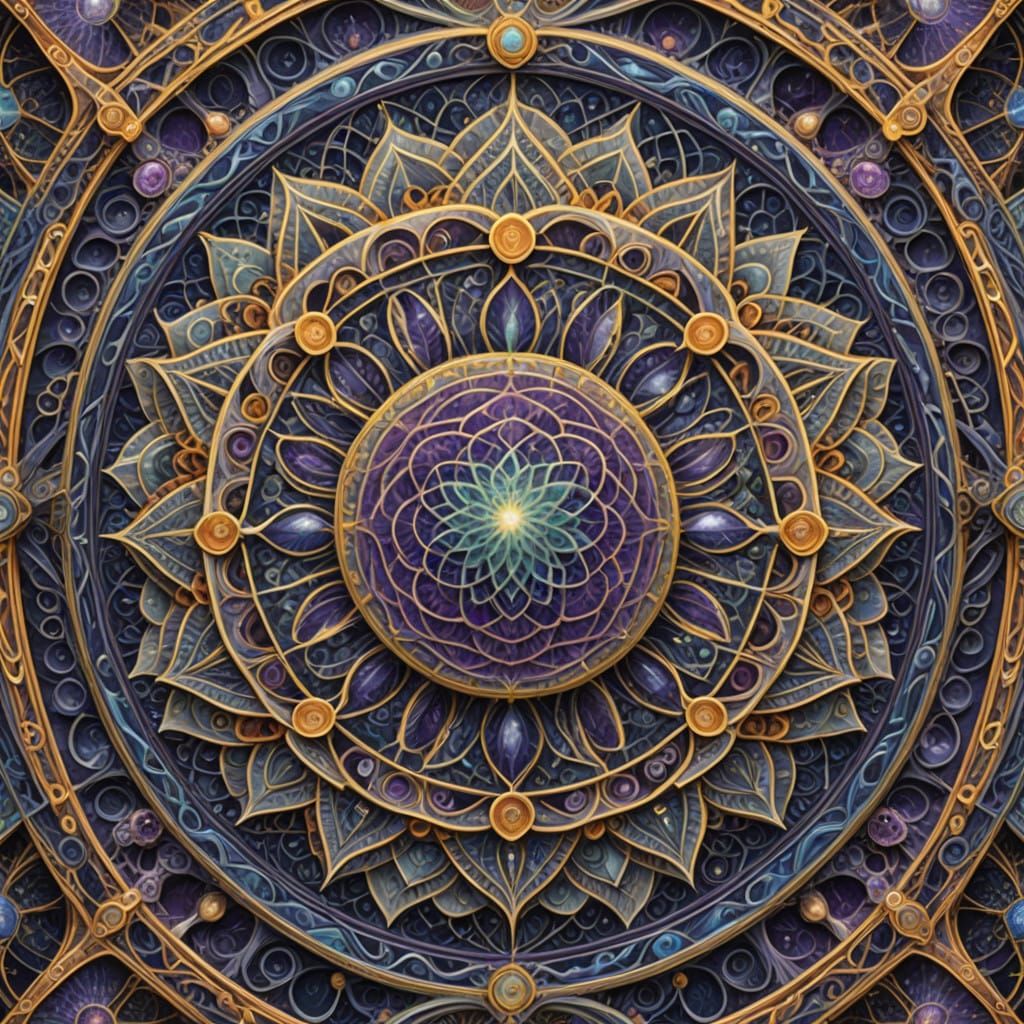 Cosmic Metropolis in Sacred Geometry Style - AI Art