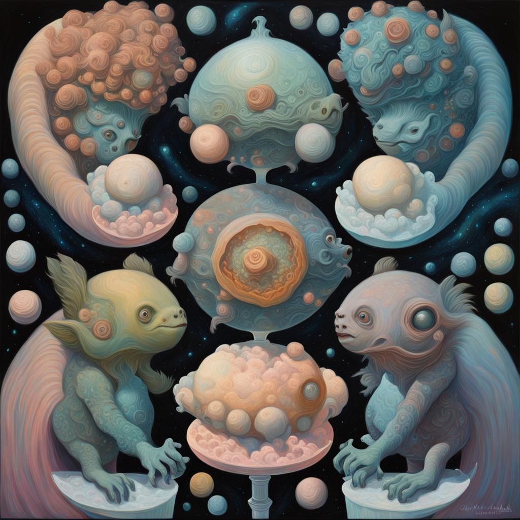 Cotton Candy Aliens II - AI Generated Artwork - NightCafe Creator