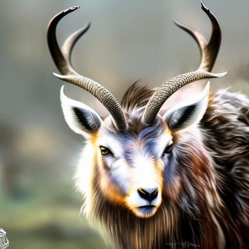 Beautiful White Magnificent Markhor, 8k resolu - AI Generated Artwork ...