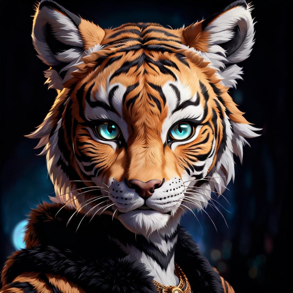 Lady tiger - AI Generated Artwork - NightCafe Creator