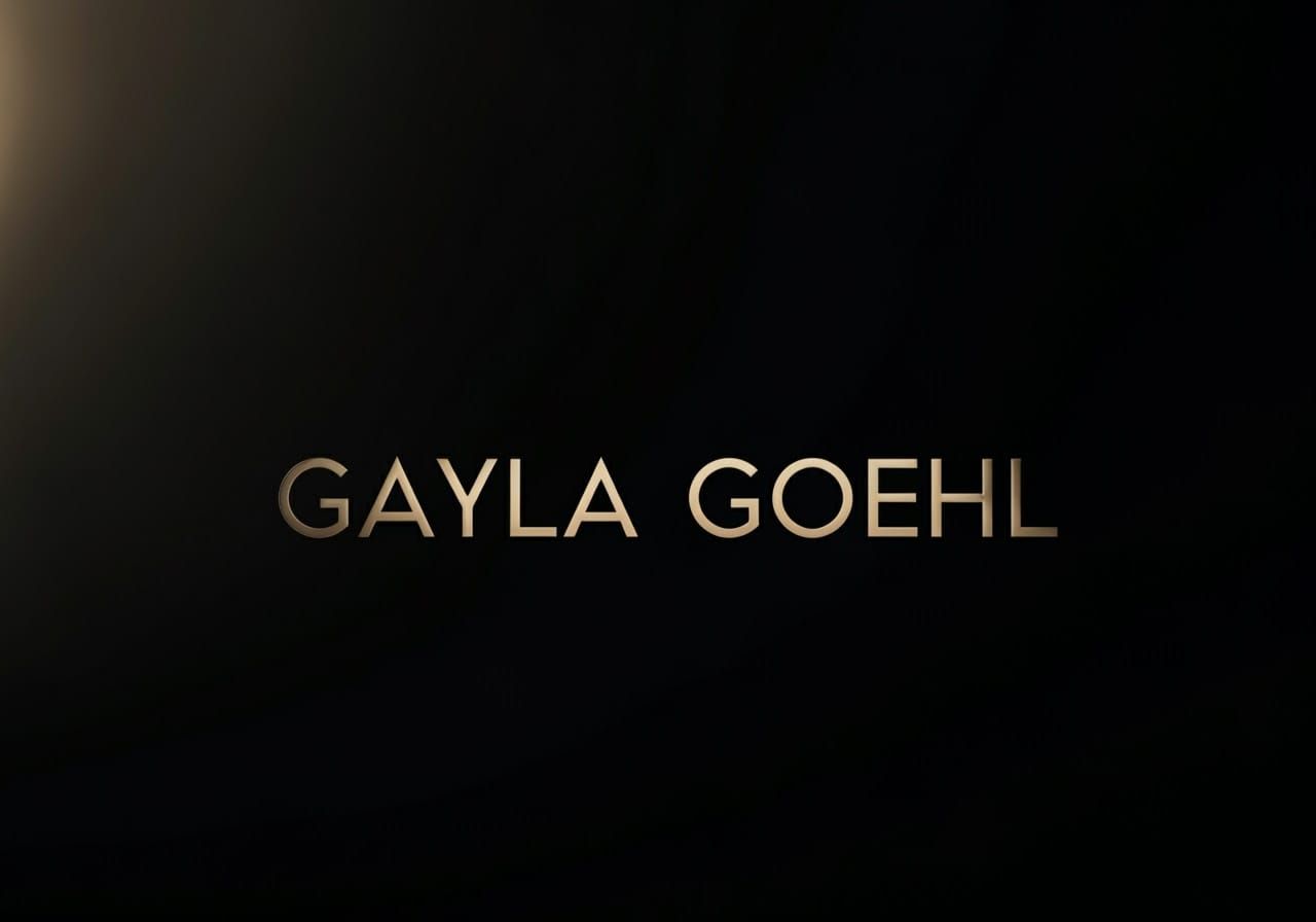 A modern, sleek TYPOGRAPHIC sans serif logo with the text "Gayla Goehl ...