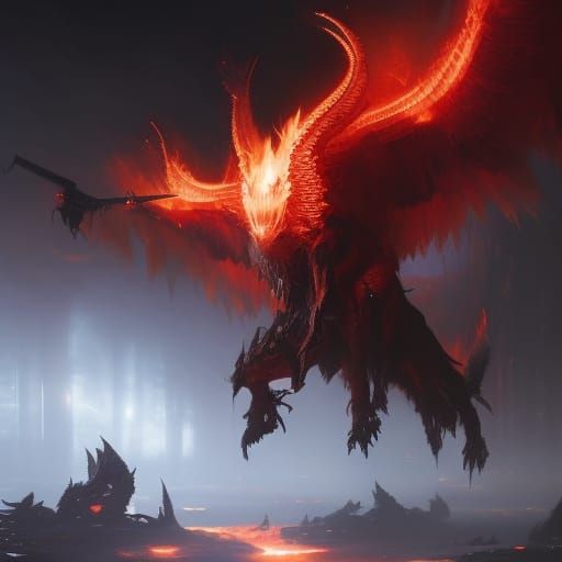 Demon creature god soul spirit human devil death flame a masterpiece ...