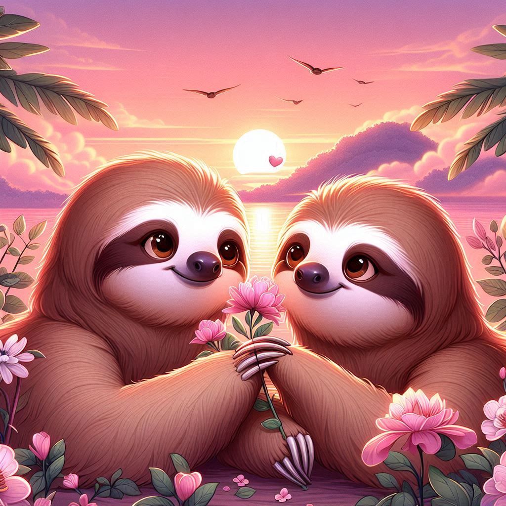 Sloth Love - AI Generated Artwork - NightCafe Creator