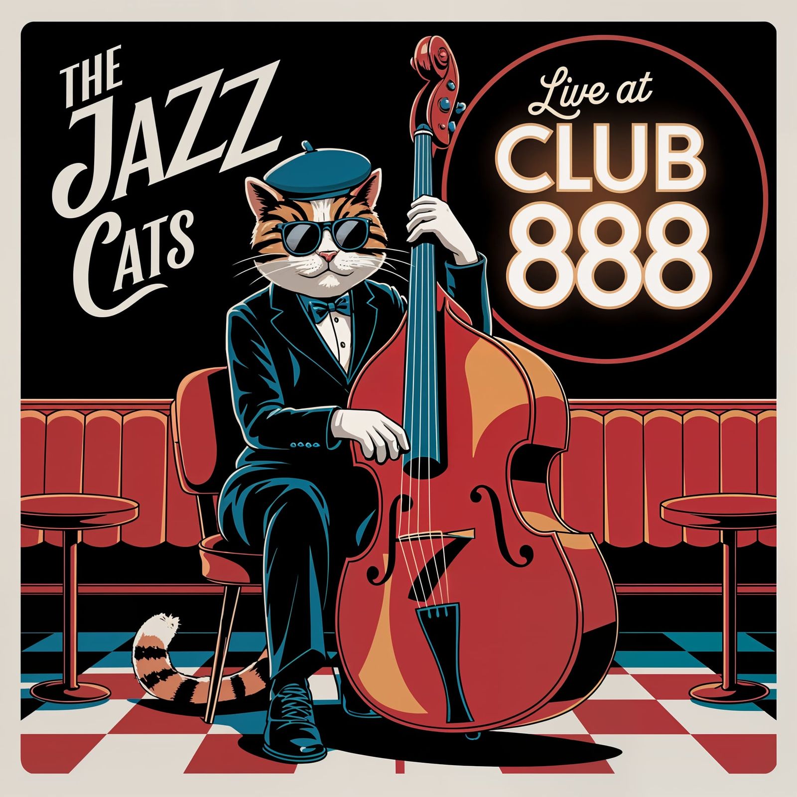 A vintage LP album cover - The Jazz Cats Live At Club 888