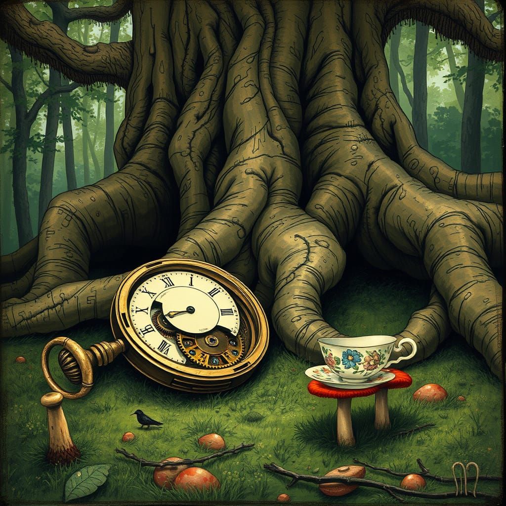 Whimsical Dreamscape in Distorted Scale - AI Art