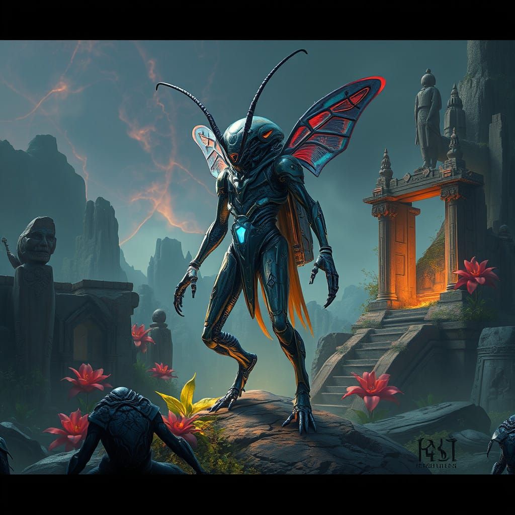 cockroach alien with advanced technology