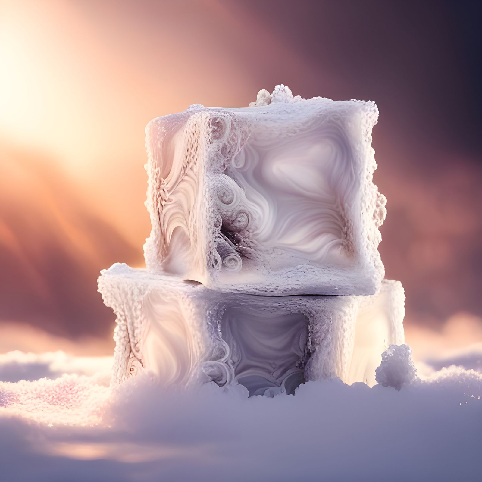 Frosty Frozen Ice Cubes - AI Generated Artwork - NightCafe Creator